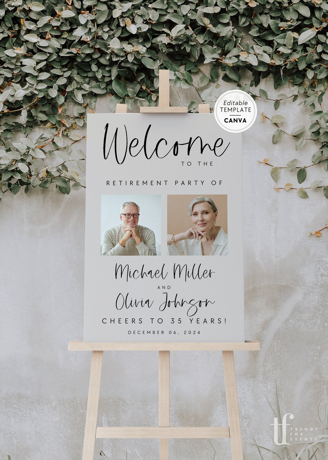 Retirement Celebration Welcome Sign Canva, Retirement Party Board ...