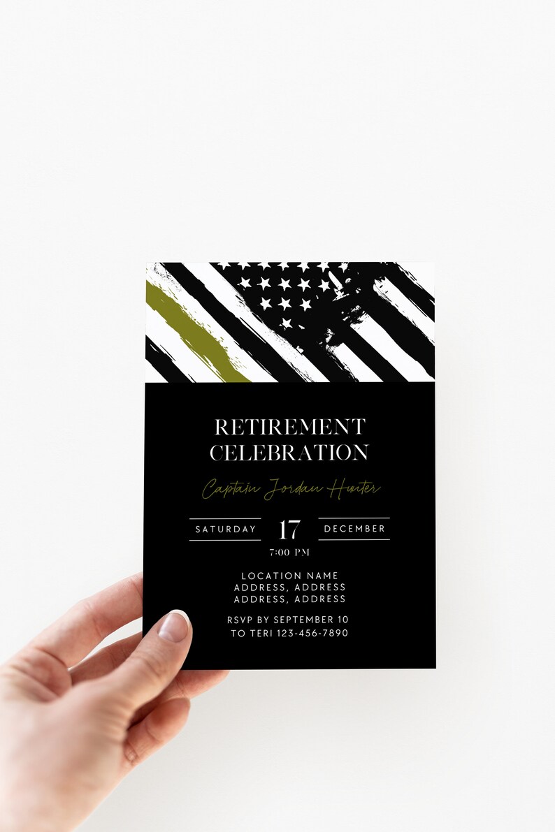 Military Retirement Invitation Template Editable Army - Etsy