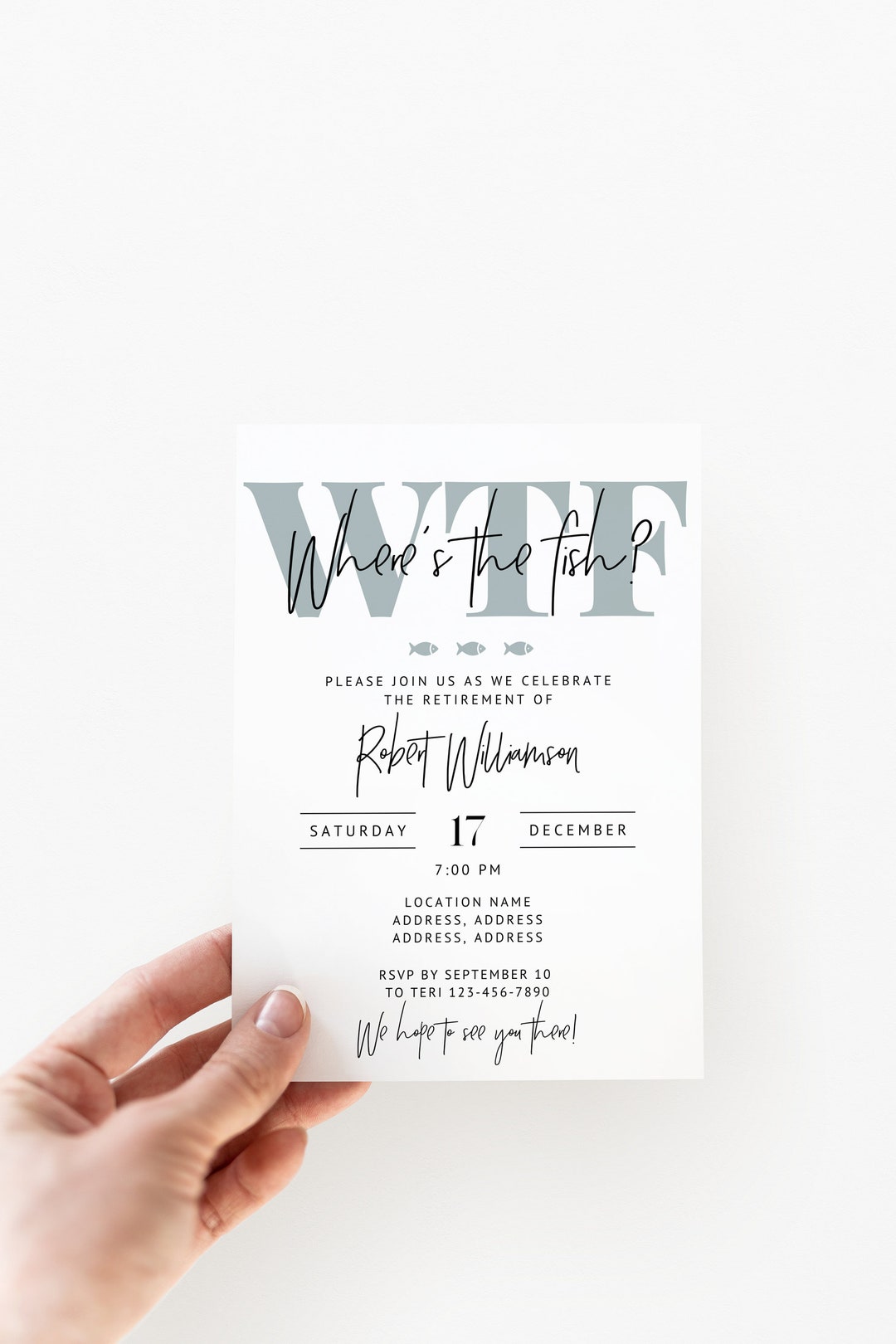 Funny Retirement Party Invitation, Minimal Retirement Celebration ...