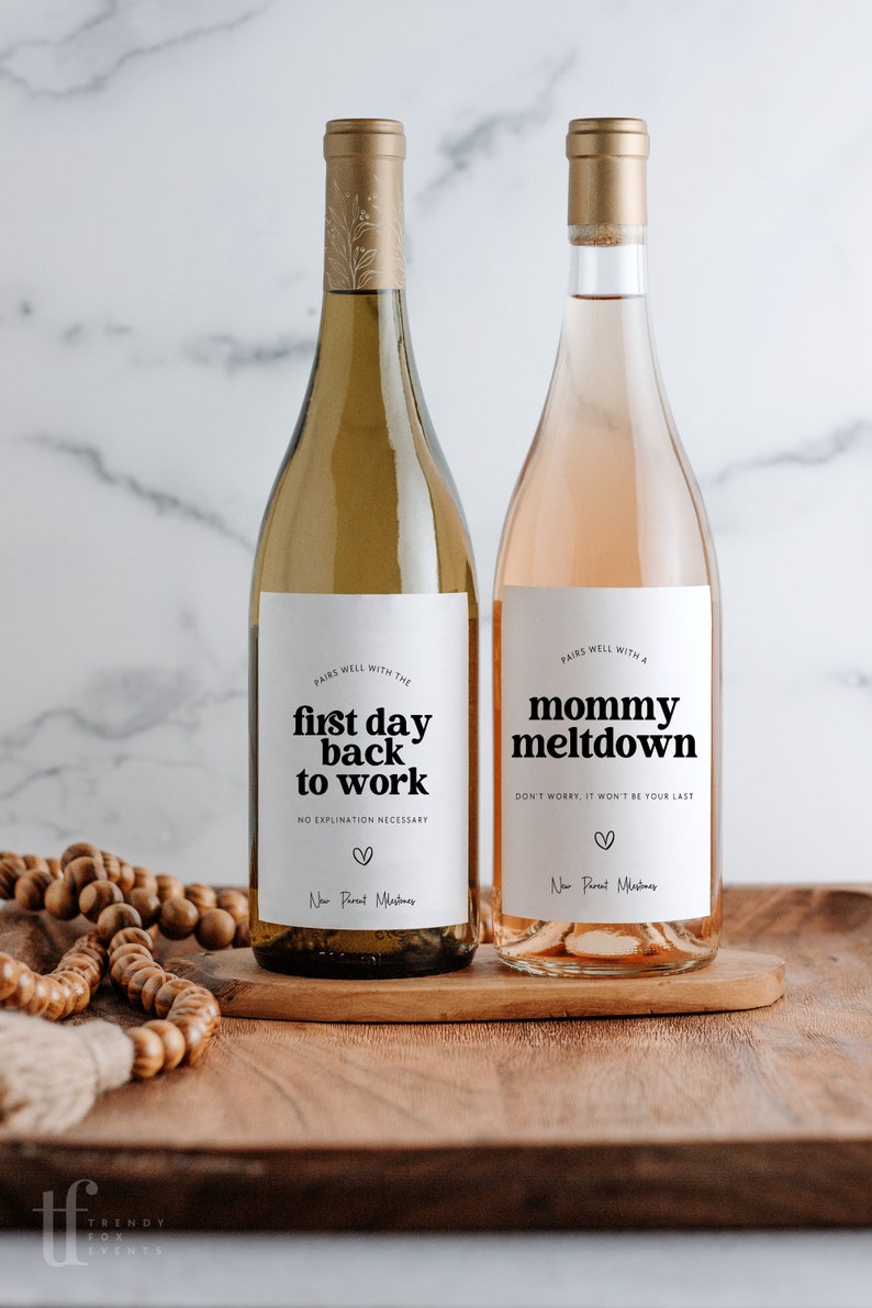 Milestone New Mom Wine Label Instant Download Mommy Milestone - Etsy