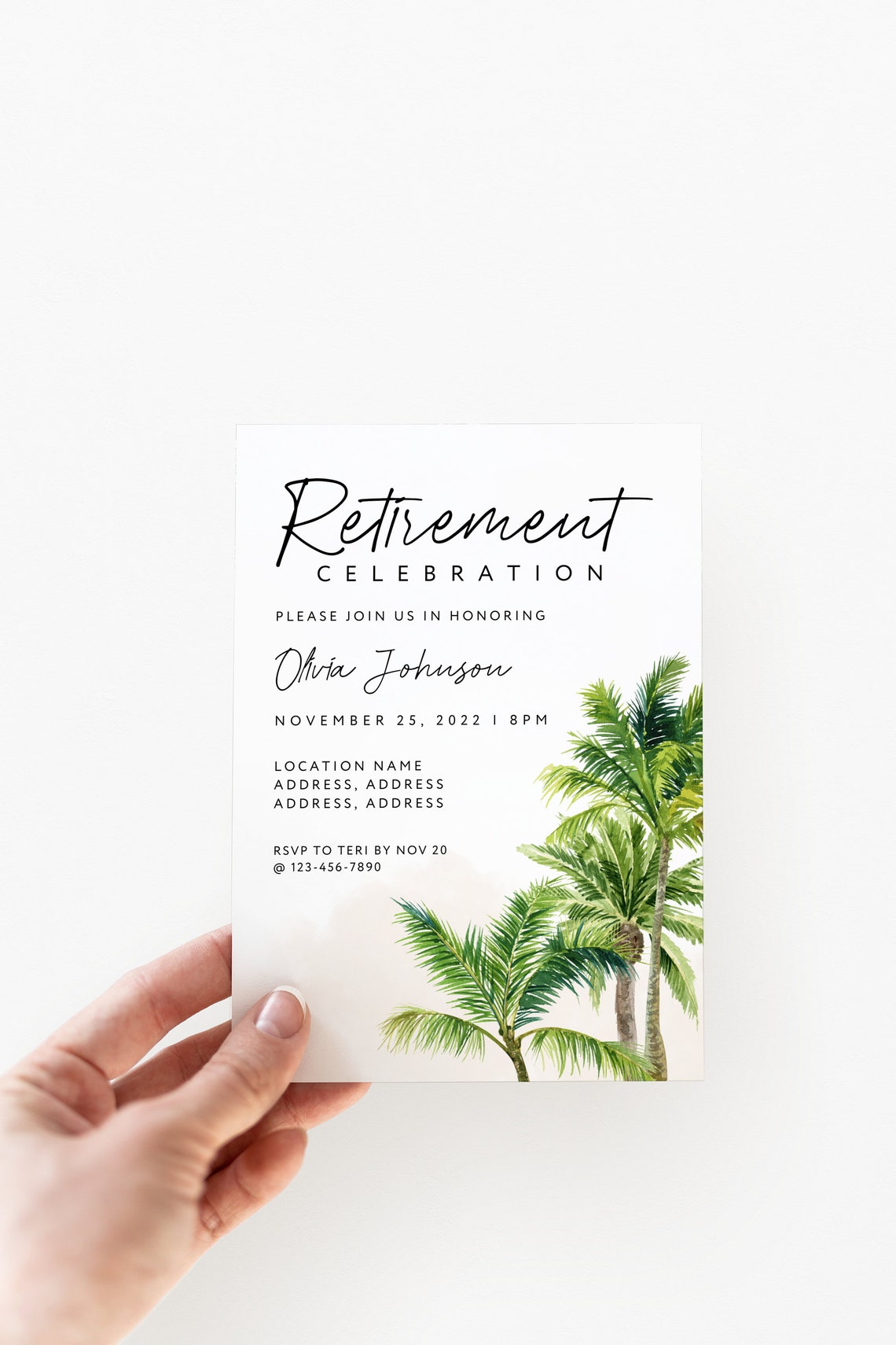 Beach Retirement Party Invitation Tropical Retirement - Etsy