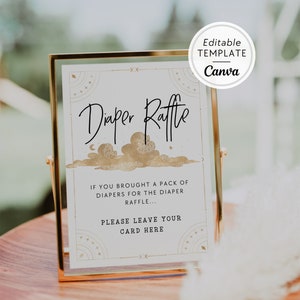 Diaper Raffle Sign Template Canva, Baby Shower Diaper Raffle Game ...