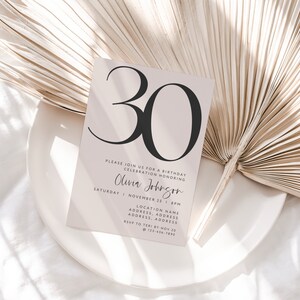 Boho 30th Birthday Invite Template Canva Hello 30 Birthday - Etsy