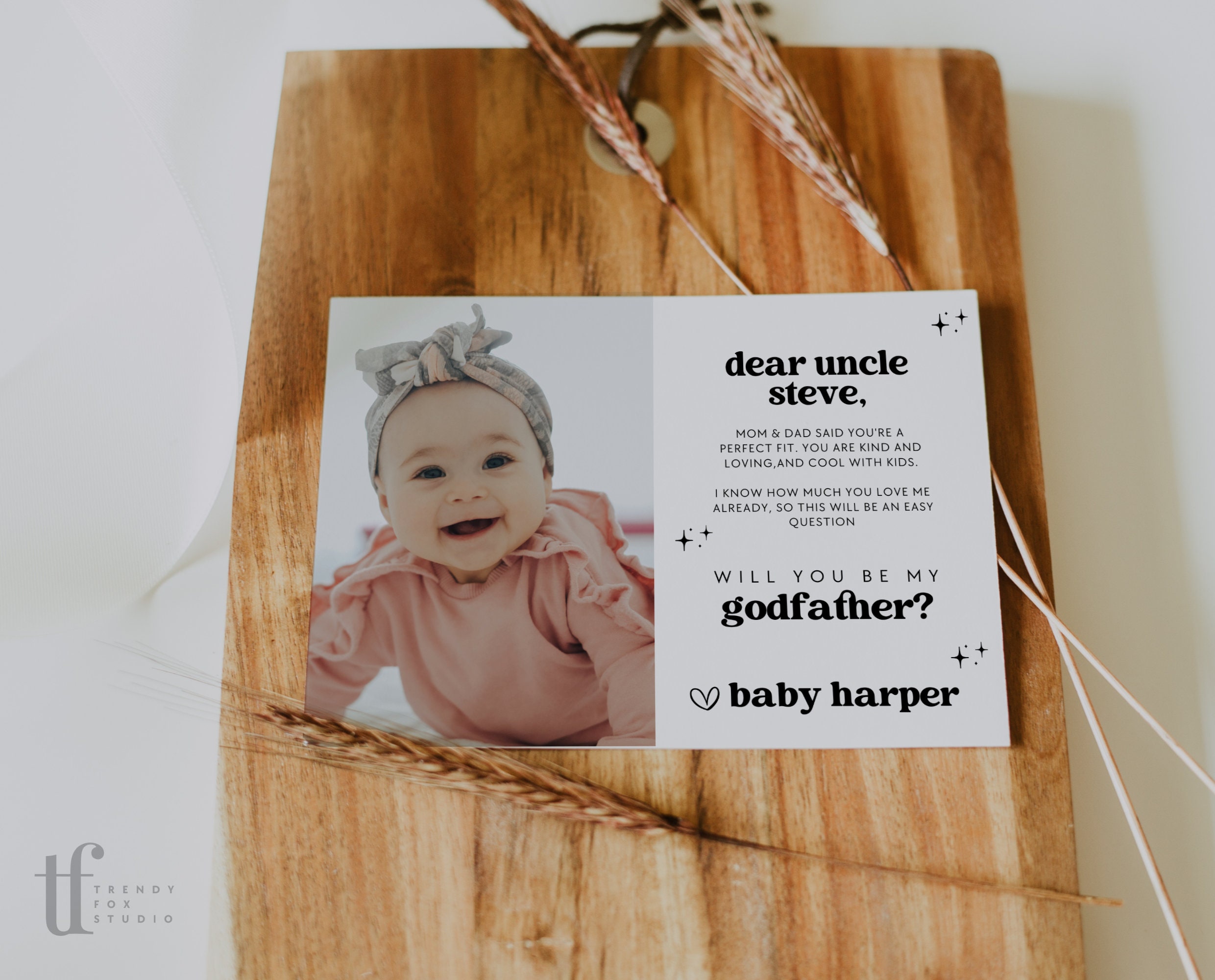 Will You Be My Godparents Proposal Card Template Bundle - Etsy