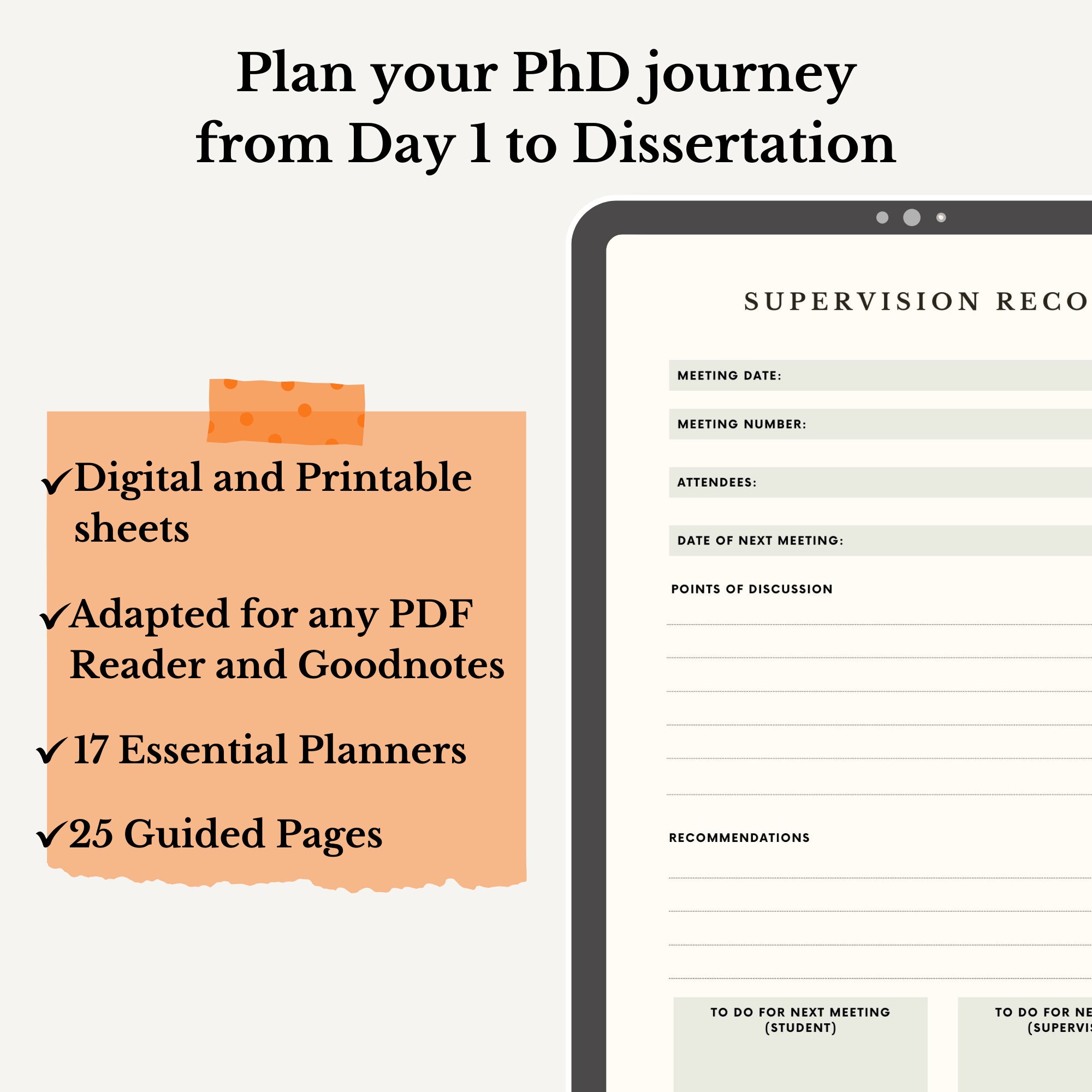 Dark Academia Theme Phd Journey Planner: Digital & Printable ...