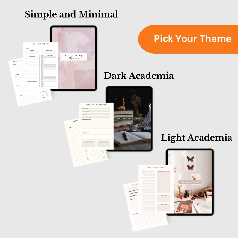 Dark Academia Theme Phd Journey Planner: Digital & Printable ...