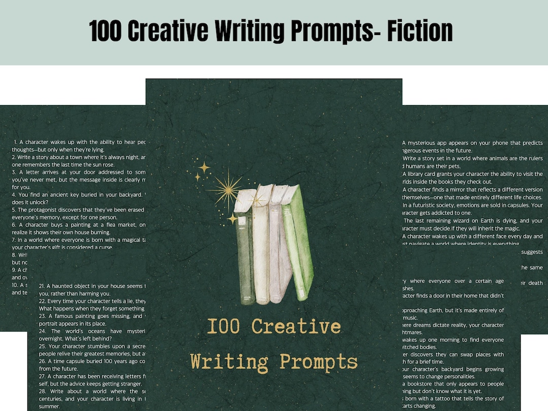 100 Creative Writing Prompts Bundle, Printable, Journal, Fiction ...
