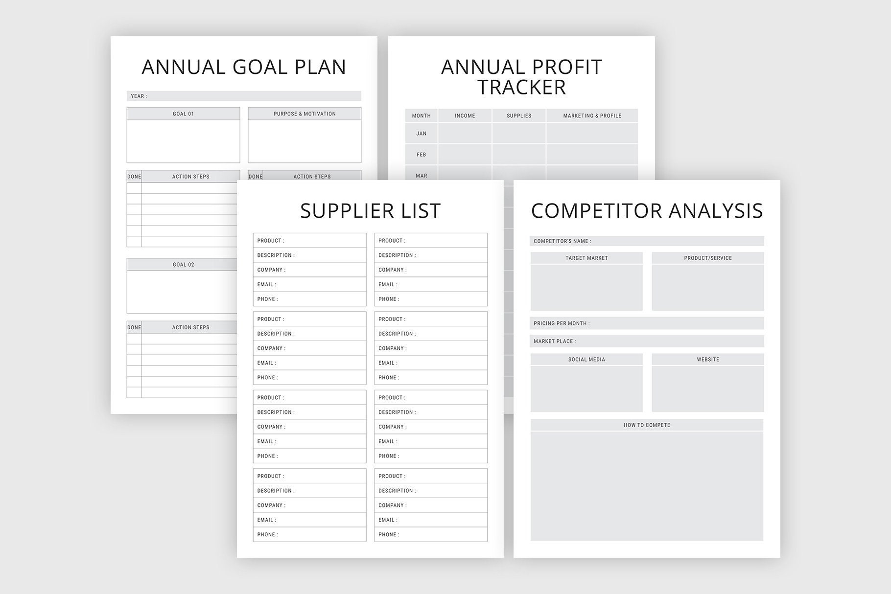 Boost Your Productivity With Our Editable and Printable Business ...