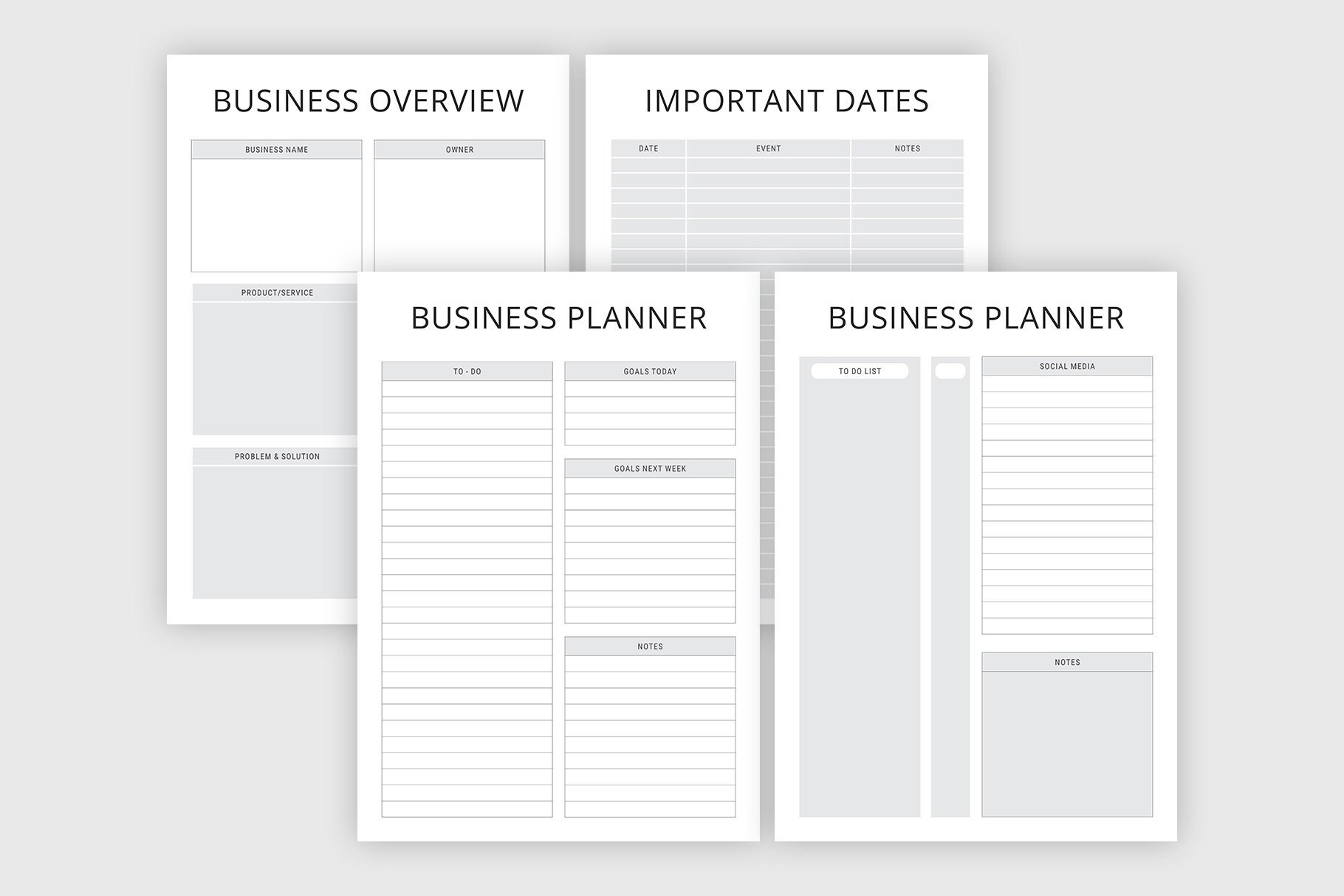 Boost Your Productivity With Our Editable and Printable Business ...