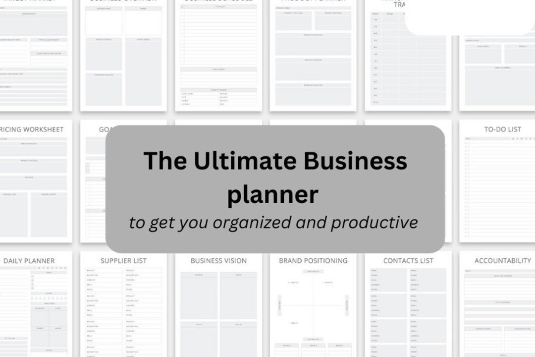 Boost Your Productivity With Our Editable and Printable Business ...