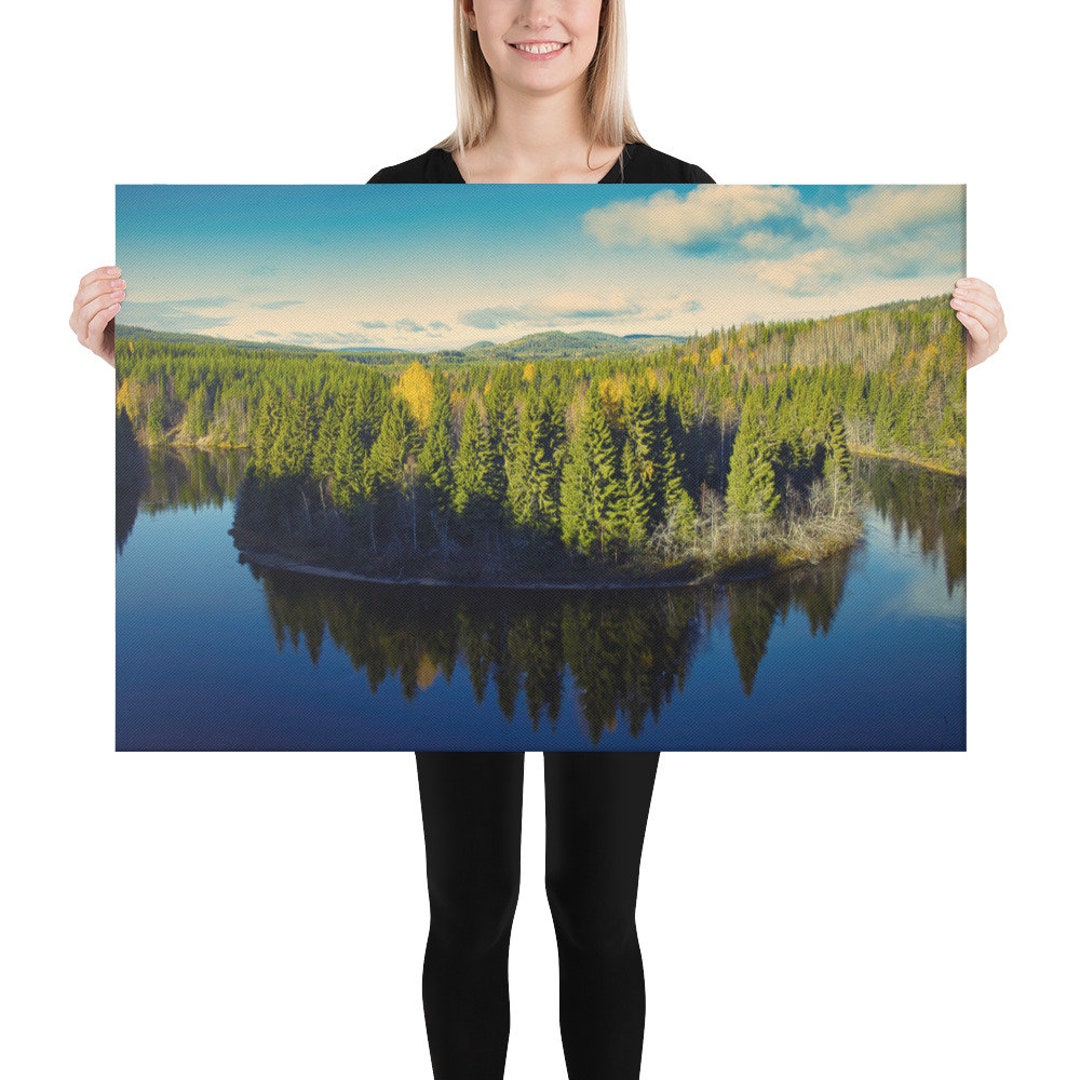 Tranquil River Meander Canvas Print - Serene Landscape Photography ...