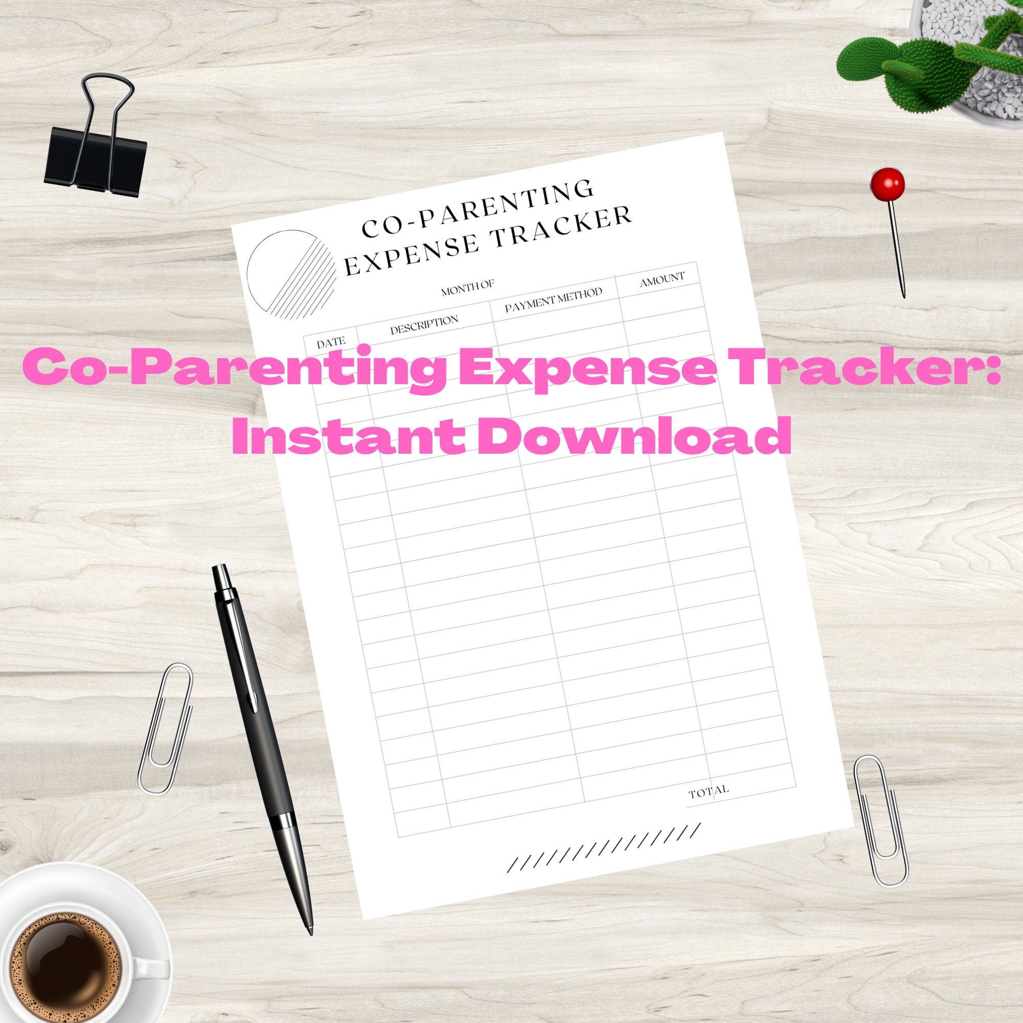 Instant Download Co-parenting Expense Tracker PDF Printable - Etsy