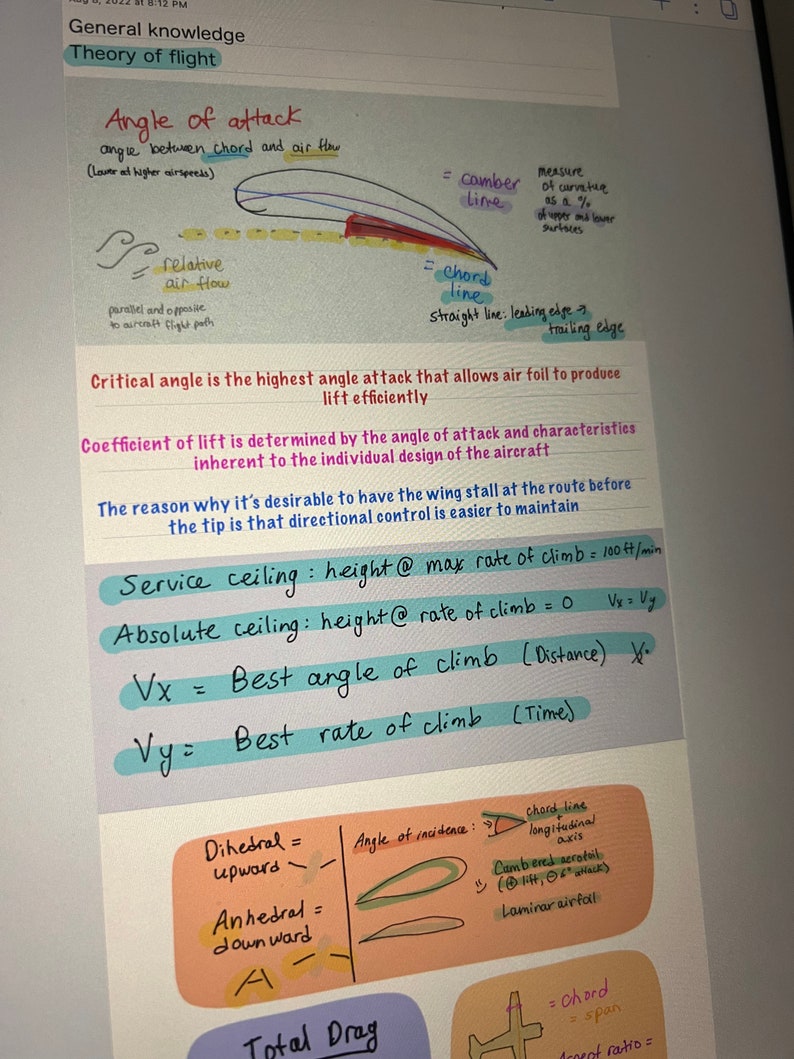 Private Pilots Exam 500+ Practice Questions and Handwritten Notes - Etsy