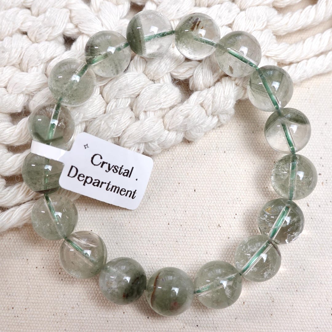 Rare Phantom Green Lodolite Garden Quartz 12.5mm With Starry and ...