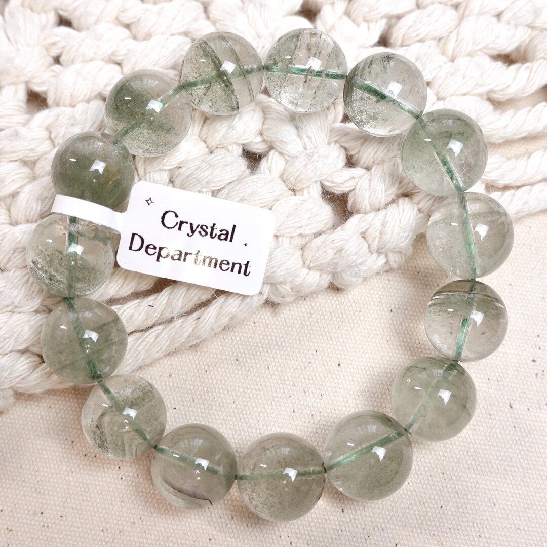 Rare Phantom Green Lodolite Garden Quartz 14mm With Starry and Layered ...