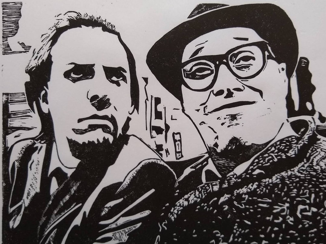 Richie and Eddie - Bottom - Lino Print - Etsy UK