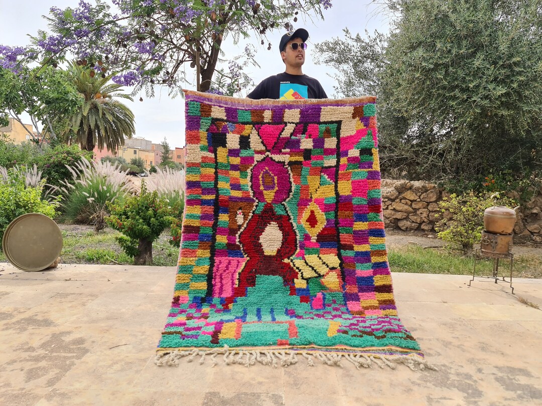 Low Pile Area Rug, Custom Rug Moroccan, Outdoor Rug Patio, Hand Tufted ...