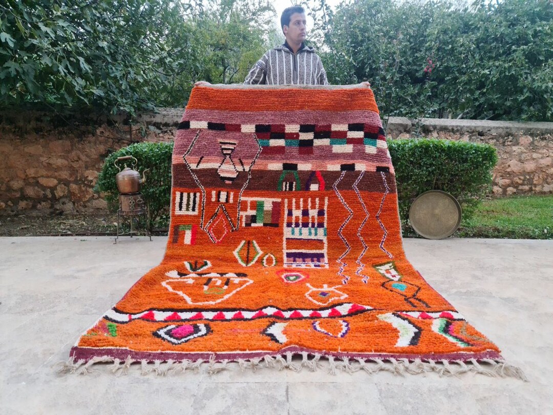 Woven Wall Hanging Wool Abstract Rugs for Bedroom Moroccan Area Rug ...