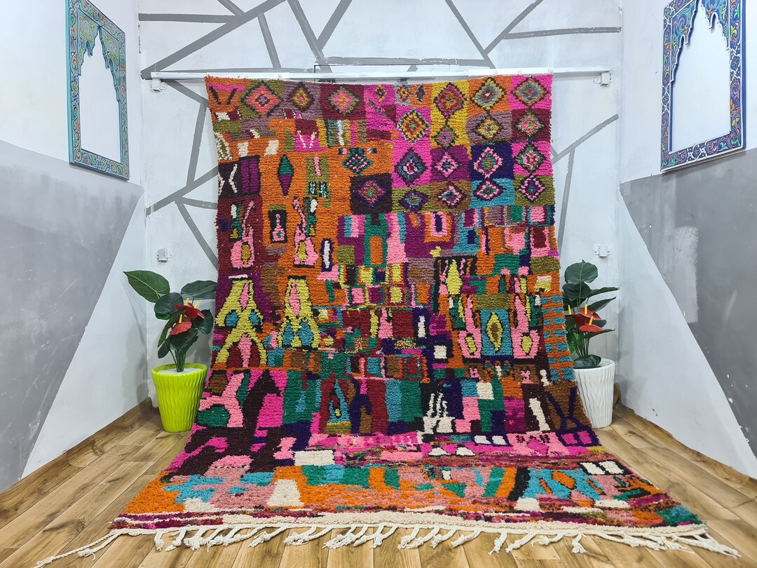 Bohemian Berber Moroccan Rug for Living Room by Berberugallery • Custom ...