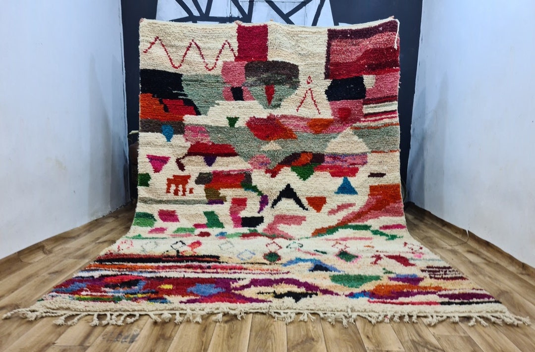 MOROCCAN RUG Colorful Morrocan Rug Azilal Wool Rug Handwoven Rug ...