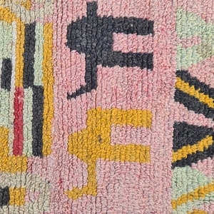 Beni Ourain Rug, 4x7 Yellow and Red Rug, Area Rug Bedroom, Moroccan ...