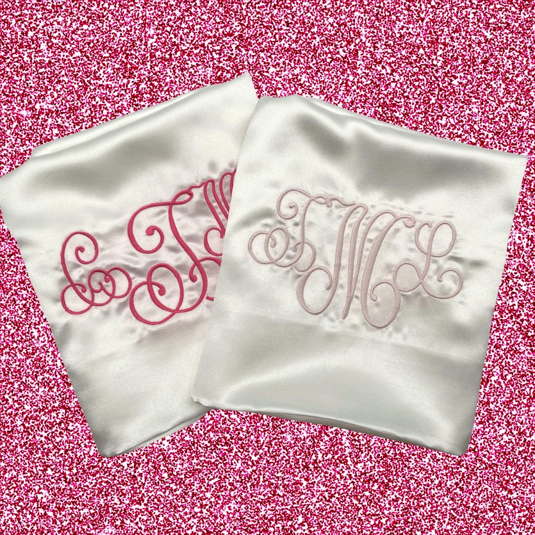 Monogram Satin Pillowcase - Custom Initial Embroidery - Etsy
