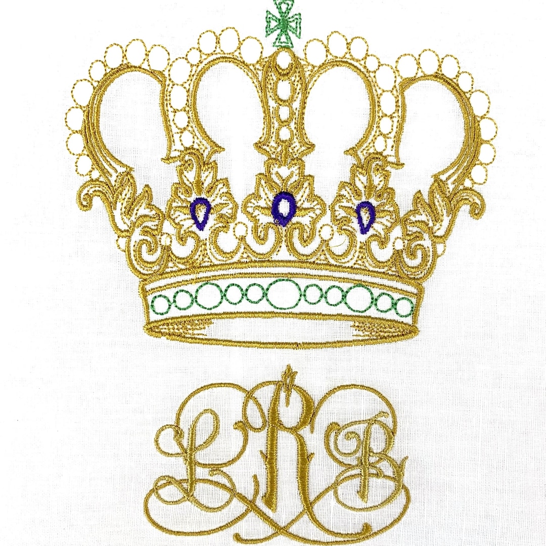 Mardi Gras Fancy Initials Crown Tea Towel Gift Personalized Guest Towel ...