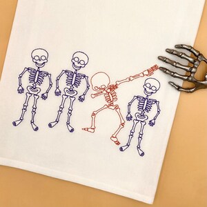 Halloween Skeleton Dance Kitchen, Guest or Hand Towel - Purple and ...