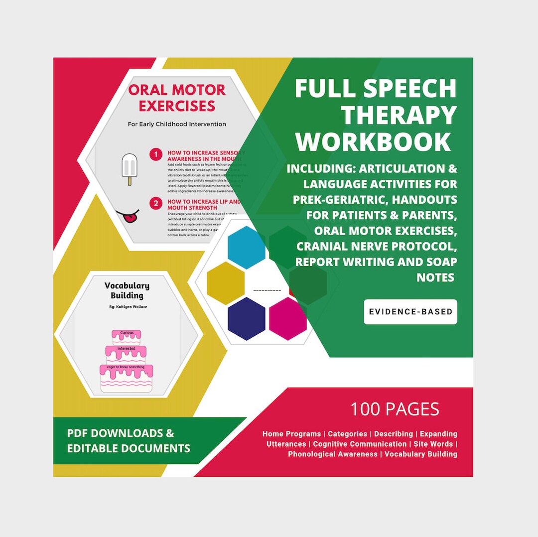 Full Speech Therapy Workbook - Etsy