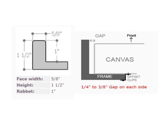 1" Floater Frame - Wooden Floating Frames for Canvas & Cradled Wood ...