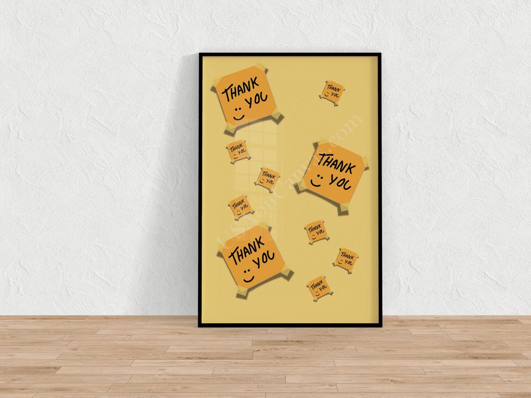 Thank You Note Sticker Set | Cute Post-it Inspired Digital Download ...