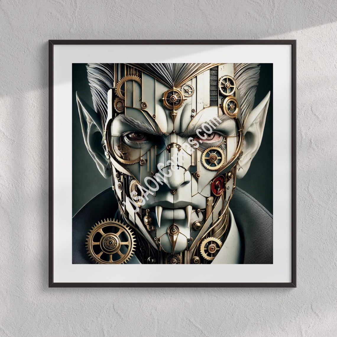 Vampire's Face, With Blending Cubist and Steampunk . Vintage Farmhouse ...