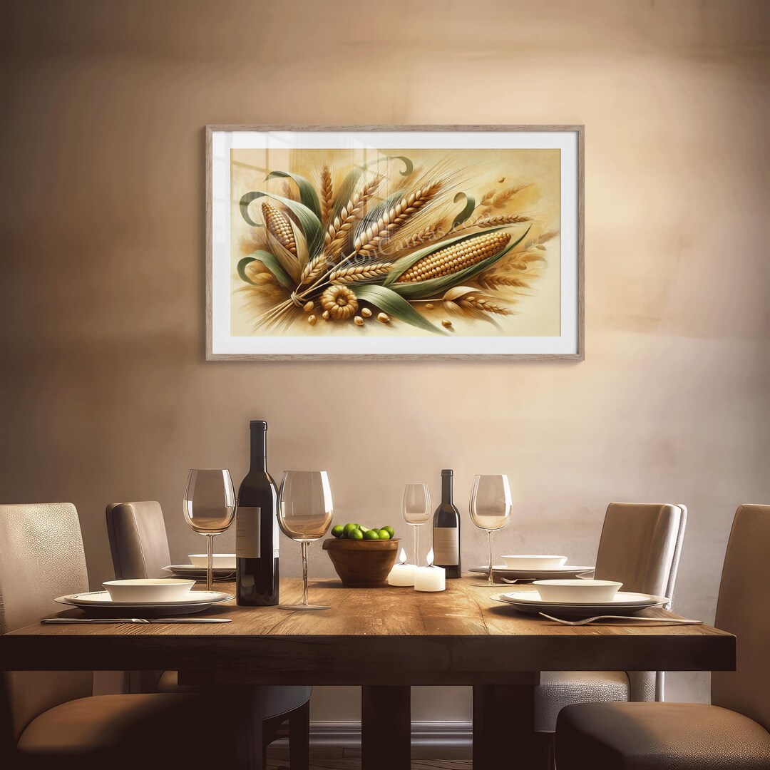 Harvest Corn Wall Art - Rustic Farmhouse Fall Decor - Golden Autumn ...
