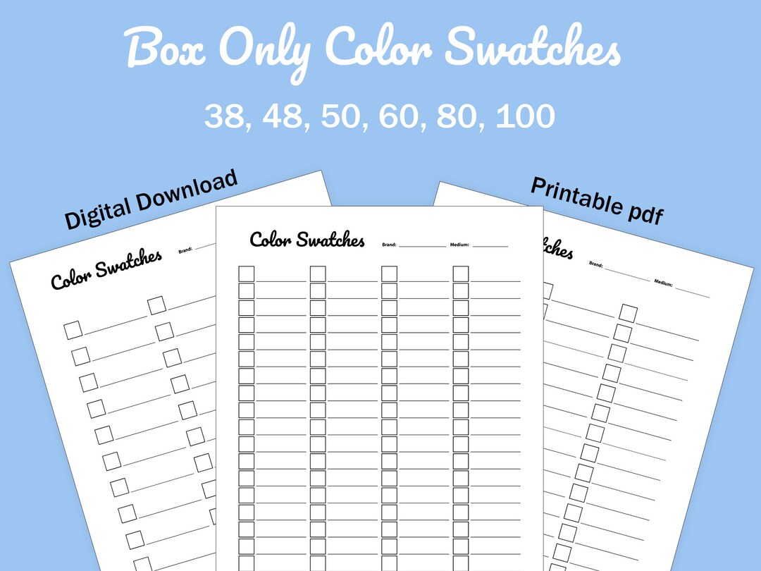 Color Swatch Charts Boxes ONLY Color Swatch Page Paint - Etsy
