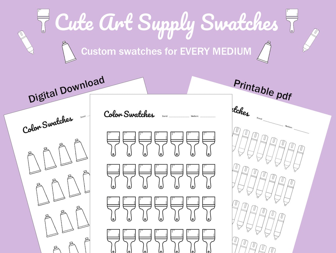 Color Swatch Chart Art Supply Swatch Templates Color Swatch Page Paint ...