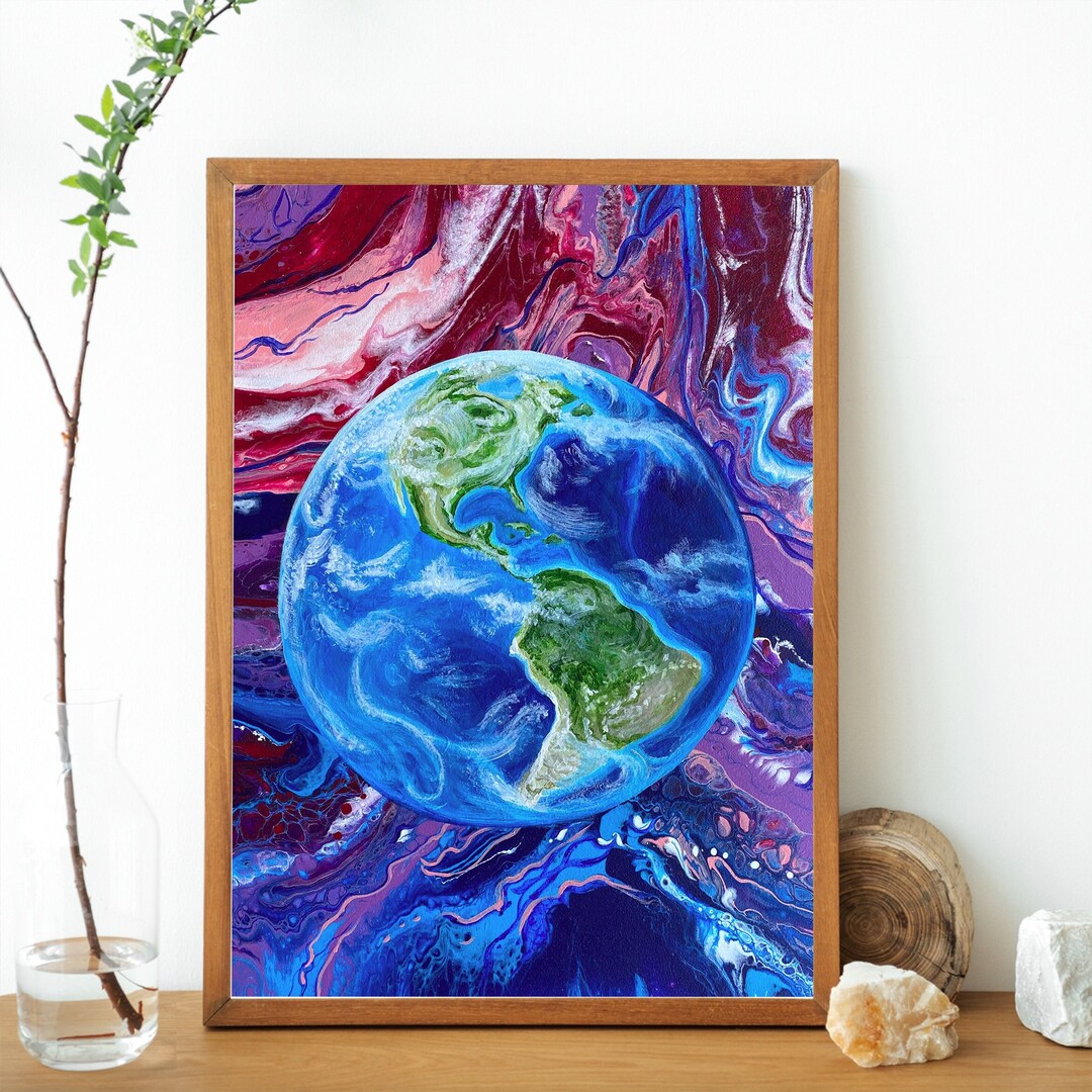 New Earth Art Print Earth Art Print Earth Day Art - Etsy