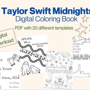 Taylor Swift Midnights Coloring Book - Etsy