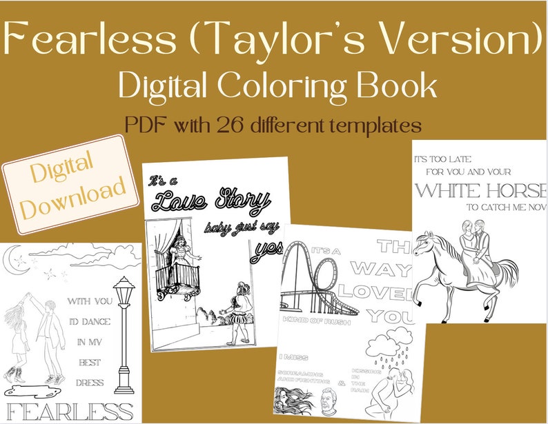 Fearless taylor's Version Coloring Book - Etsy