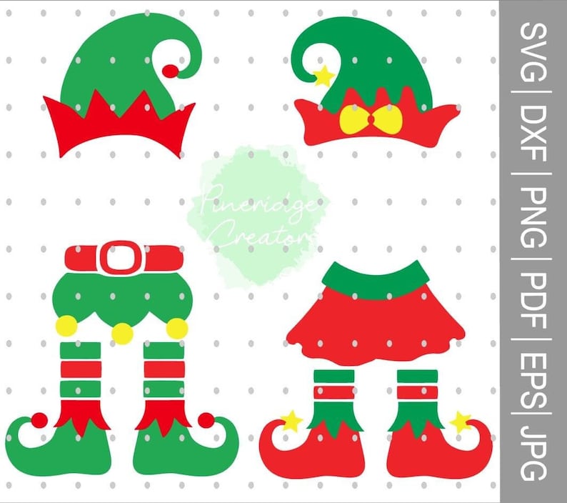 Elf SVG, Christmas Elf, Elf Girl, Elf Boy, Elf Monogram, Elf Hat ...