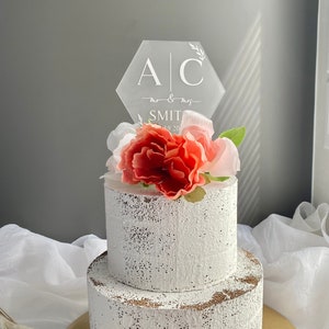 Personalized Acrylic Wedding Cake Topper for Wedding Name Cake Topper ...
