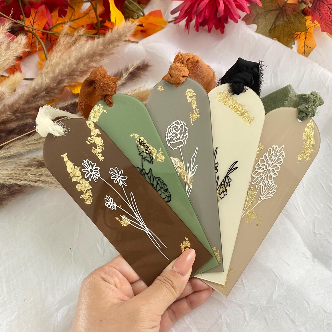 Acrylic Bookmark Custom Birth Month Flower Bookmark for Teacher Gift ...