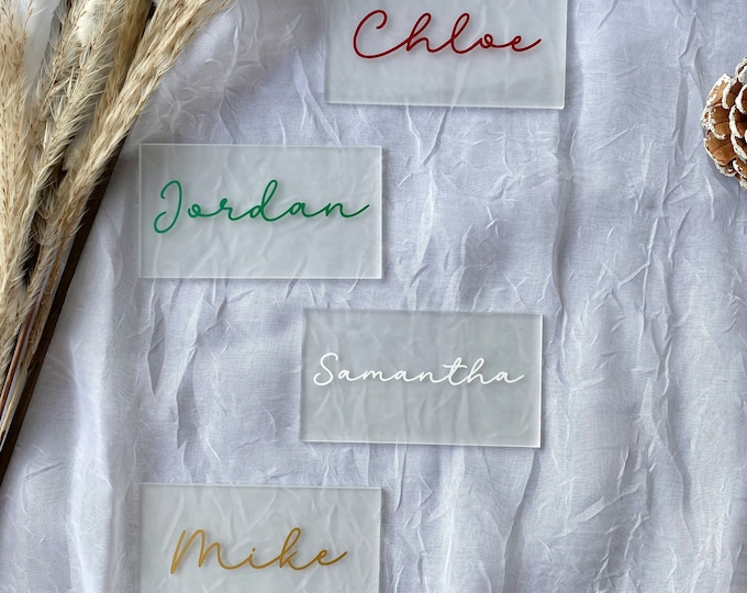 Circle Cut Out Name Place Card, Christmas Party Place Cards, Christmas ...