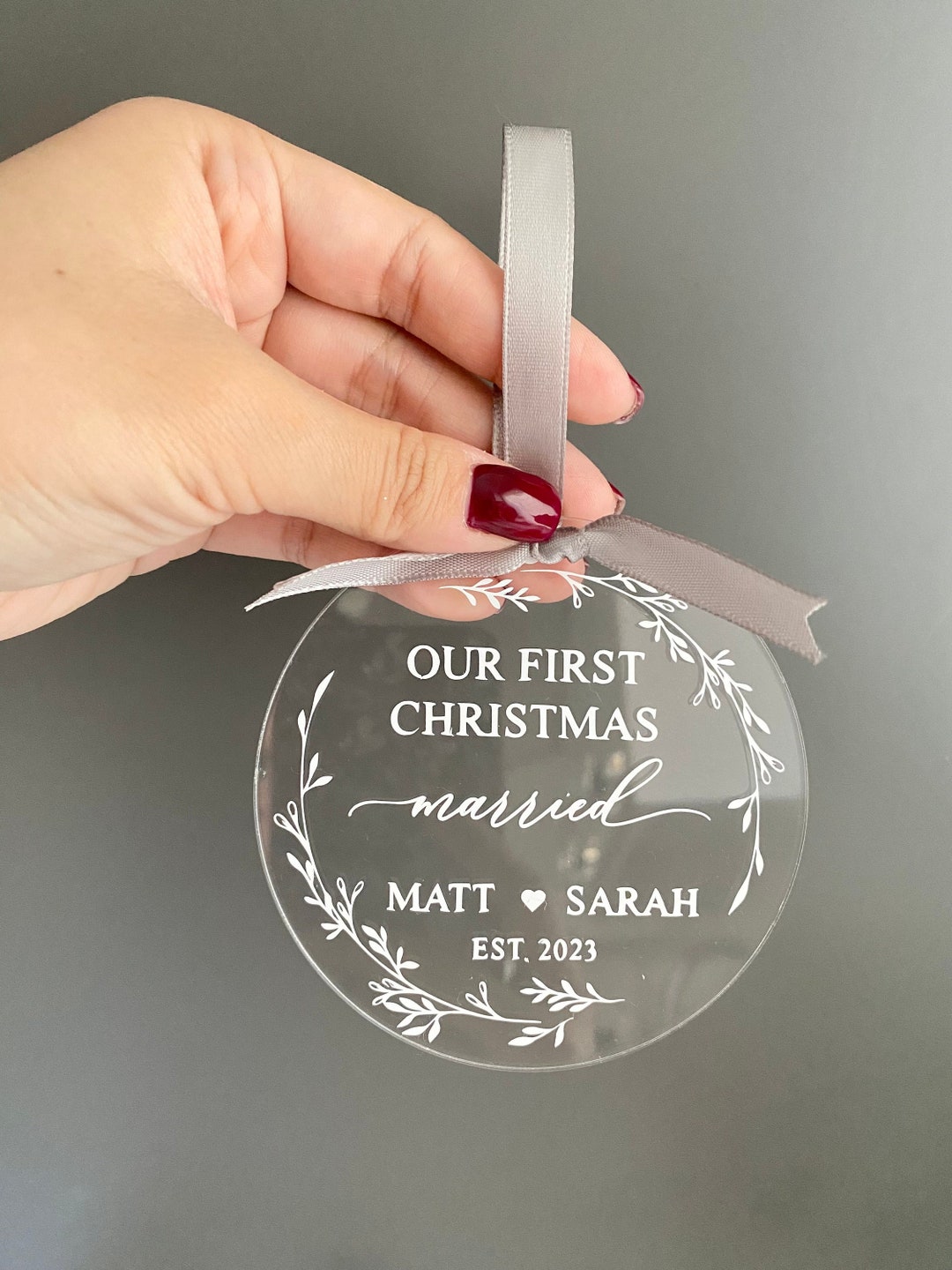 Our First Christmas Married Ornament Personalized Name Ornament for ...