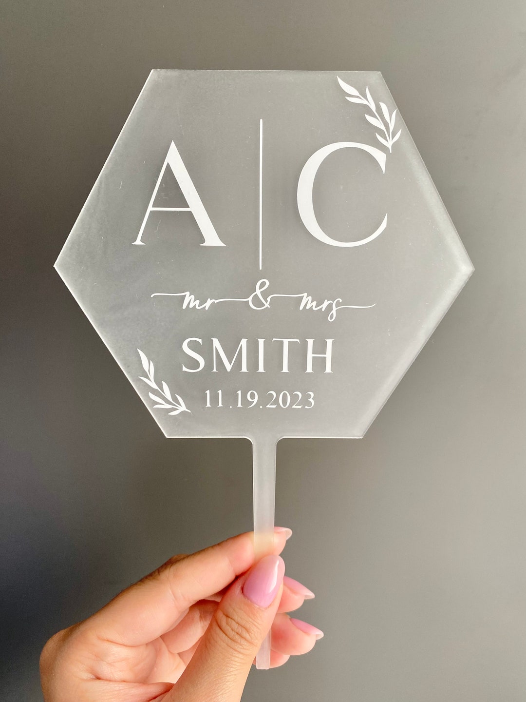 Personalized Acrylic Wedding Cake Topper for Wedding Name Cake Topper ...
