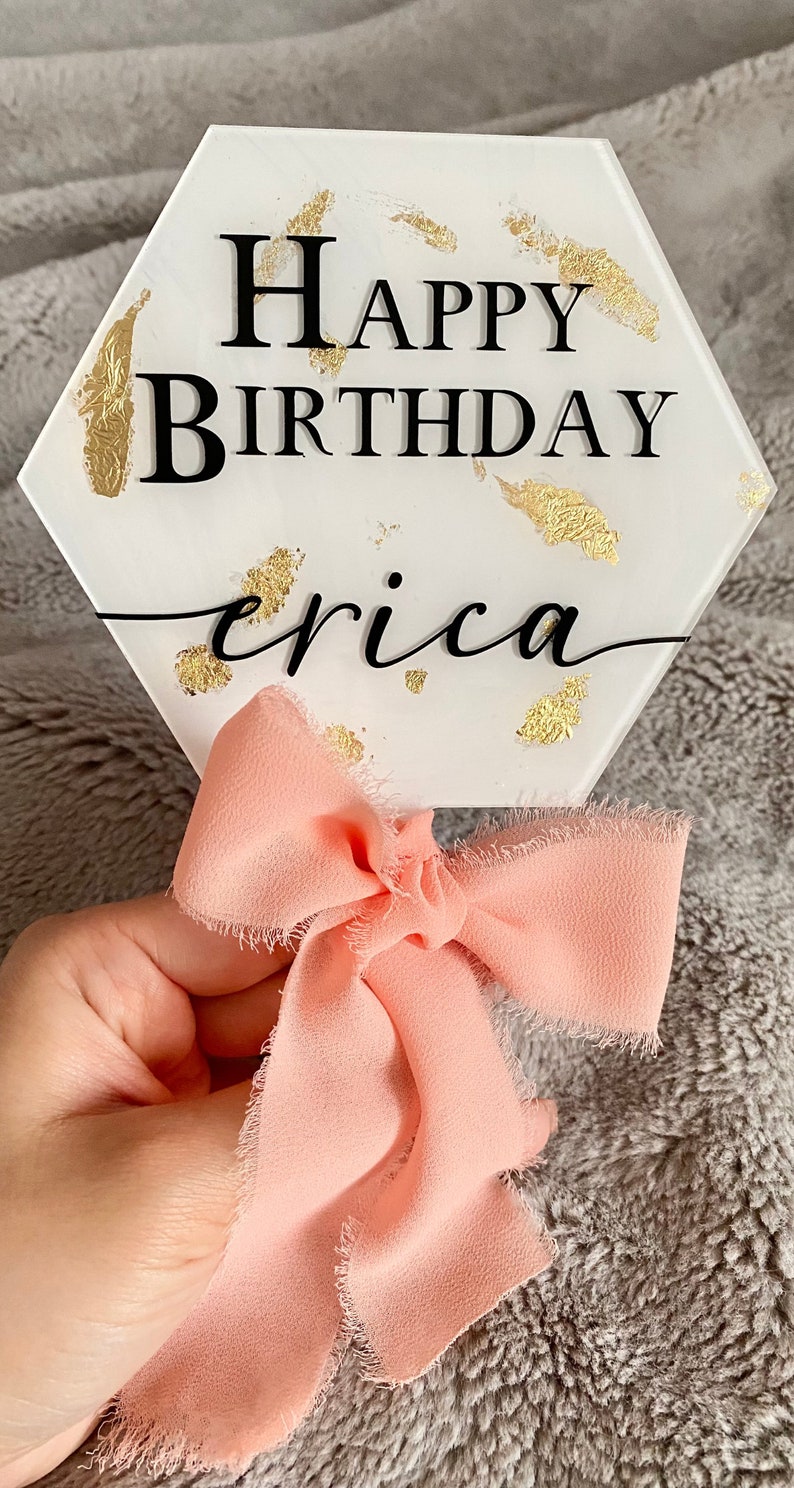 Custom Birthday Cake Topper Personalized Name Acrylic Milestone Cake ...