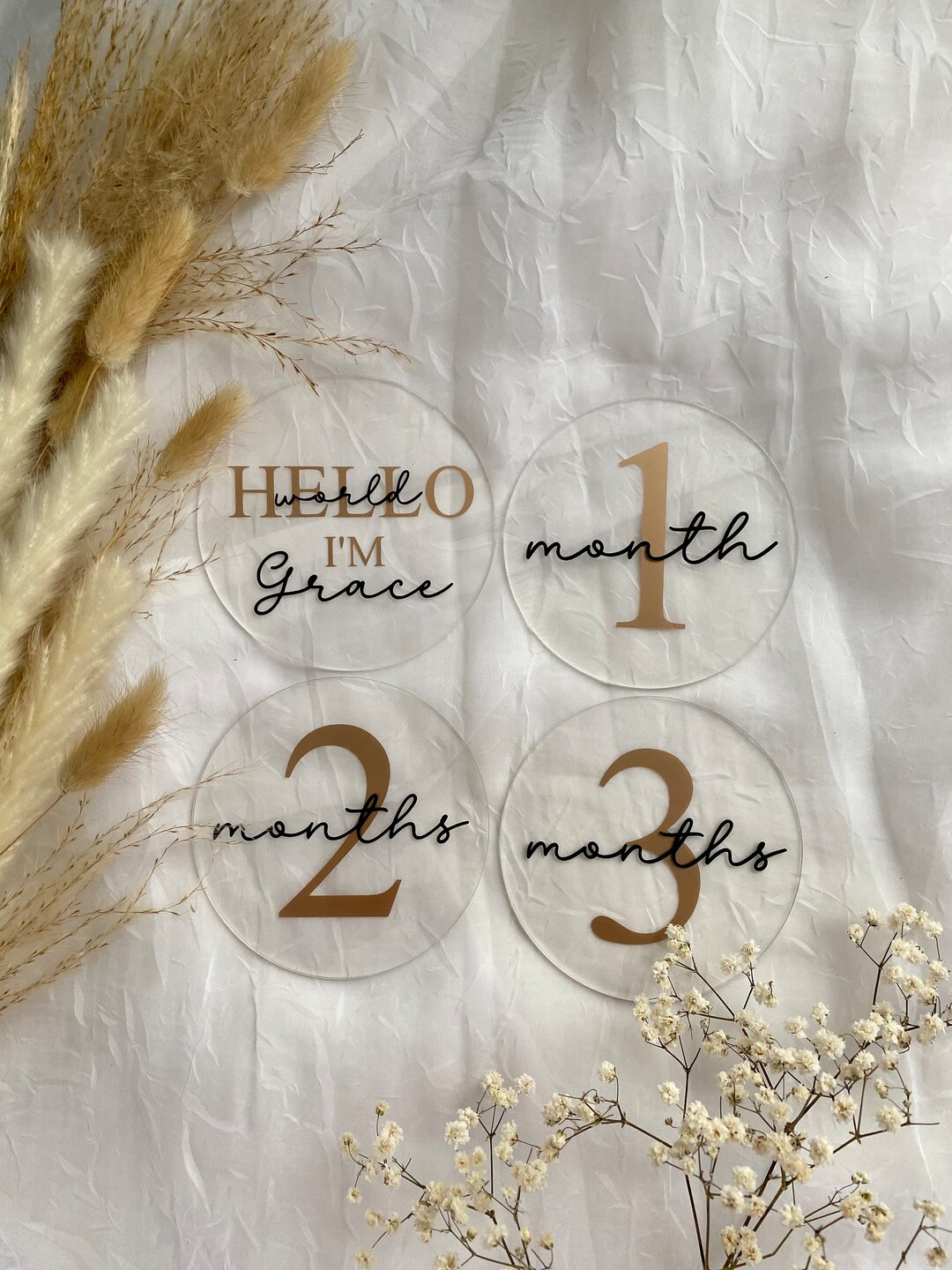 Custom Acrylic Baby Monthly Milestone for Photo Prop Baby Milestone ...