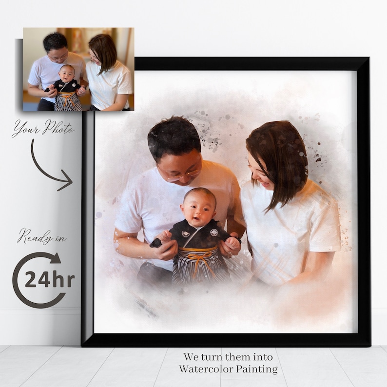 Personalized Family Wall Art Illustration Family Portrait Painting Gift ...