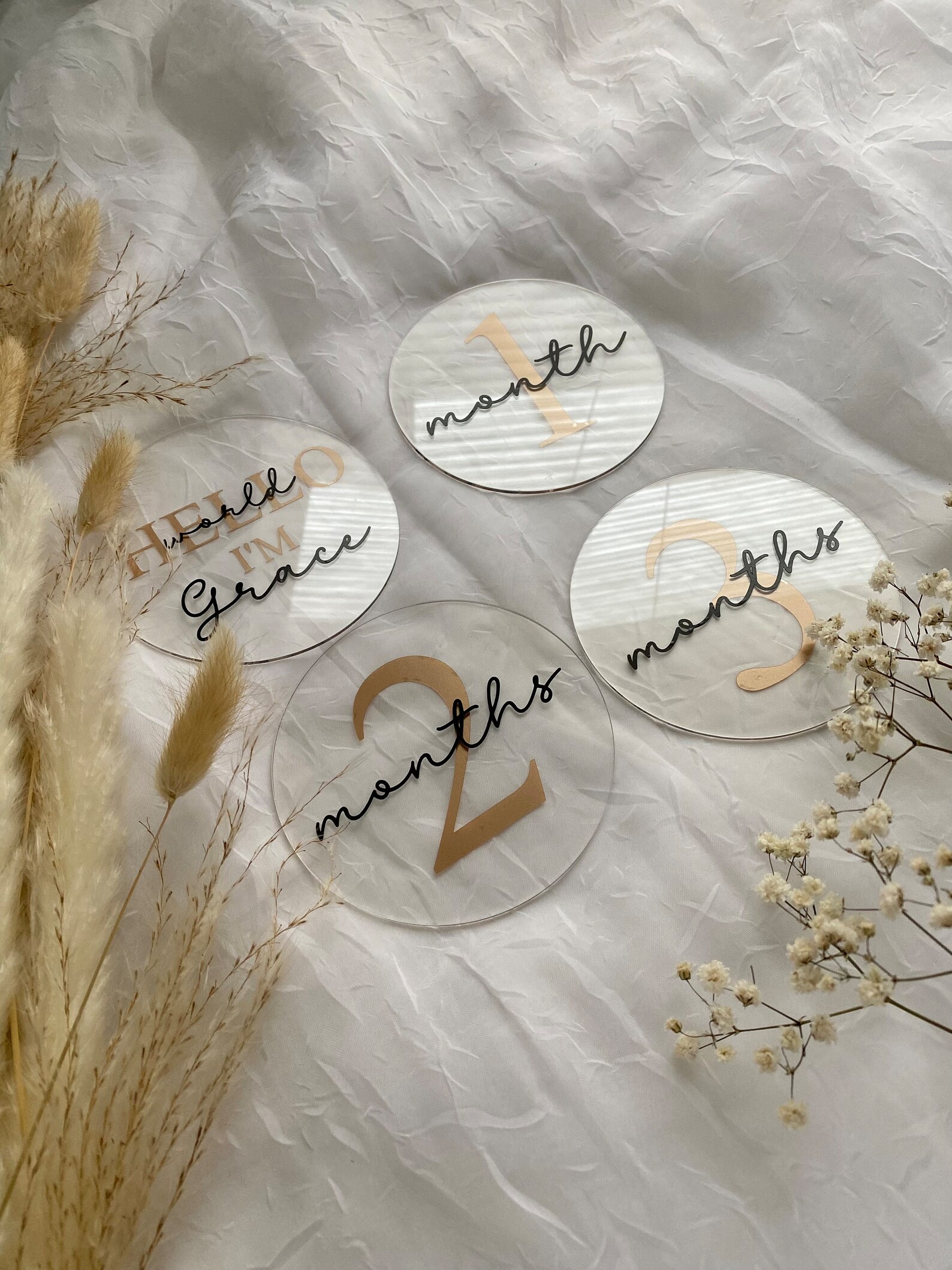 Custom Acrylic Baby Monthly Milestone for Photo Prop Baby Milestone ...