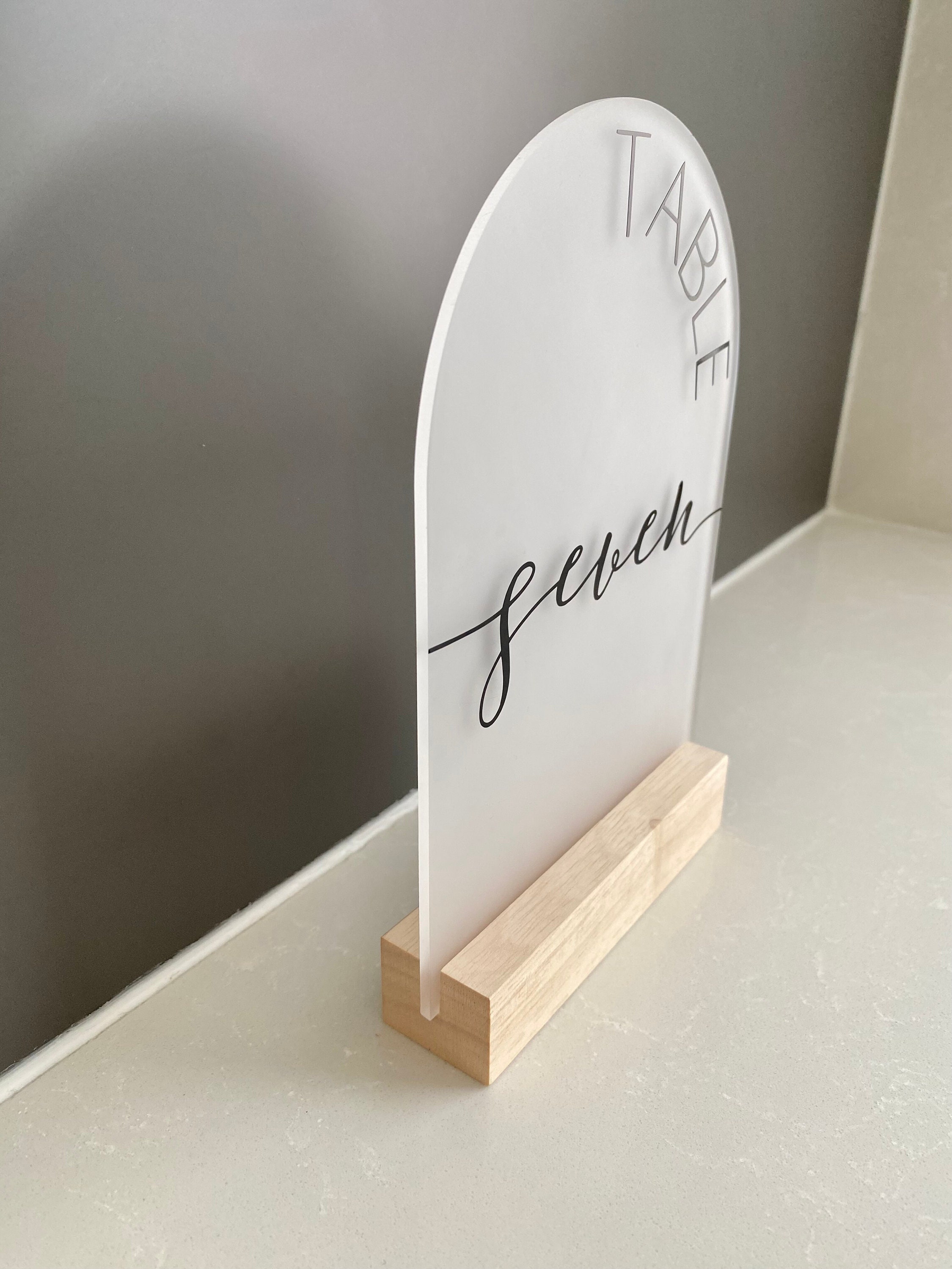Acrylic Arch Table Number Sign for Wedding Table Number Sign - Etsy