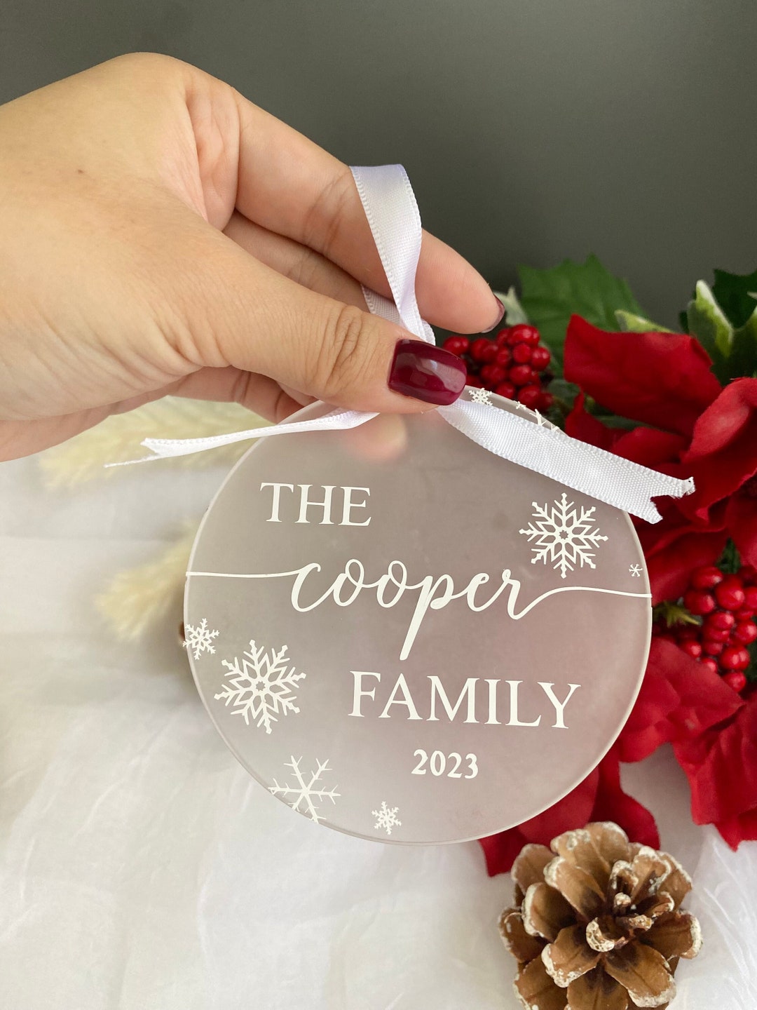 Personalized Acrylic Christmas Ornament Family Name Christmas Gift ...